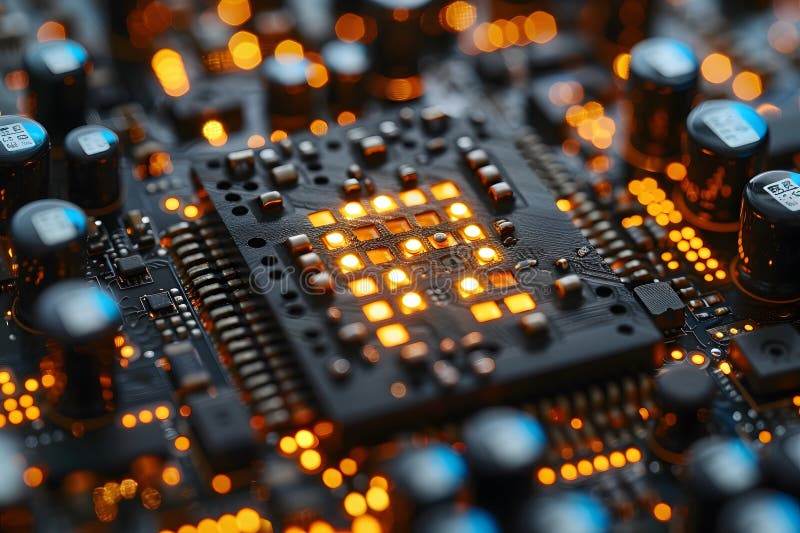Innovative Technology Circuit with LED Glow for Electronics Design ...