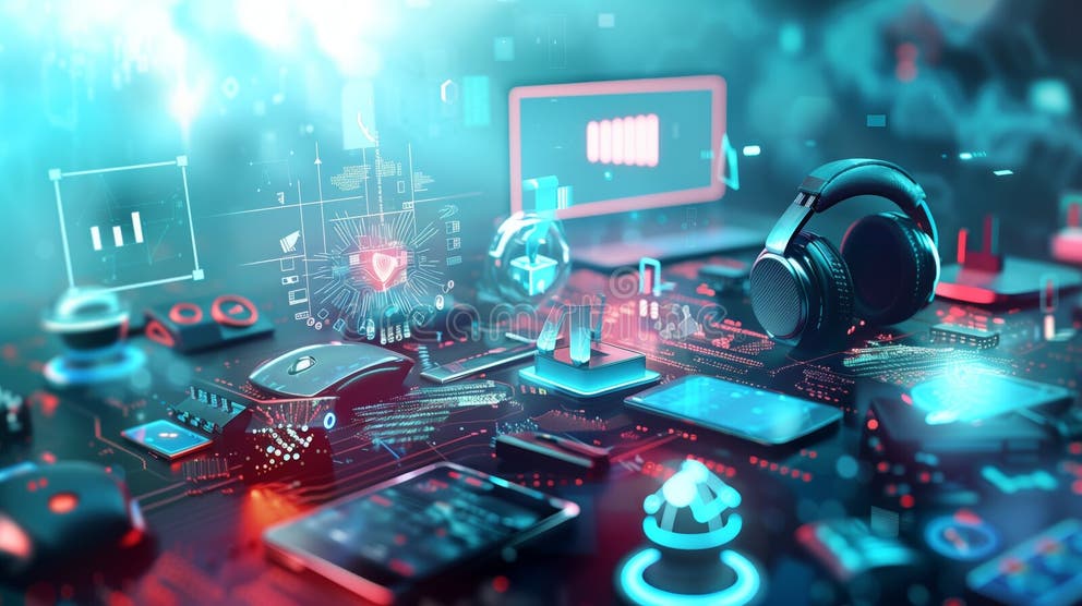 Innovative Technology Concept Featuring Futuristic Gadgets. Stock ...