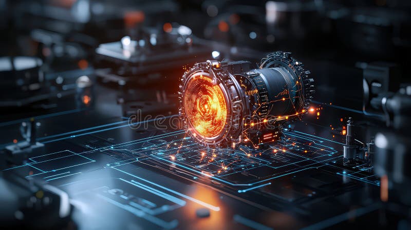 Innovative Technology Displaying a Cutting-edge Engine Component in a ...