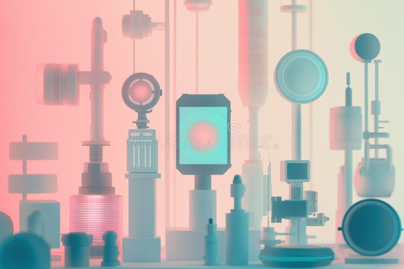 Innovative Technology Displays Arranged Artistically with Vibrant ...