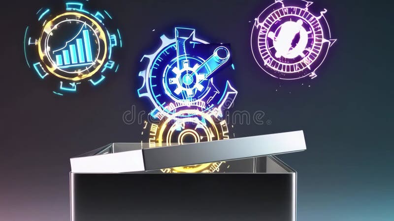 Innovative Technology Footage Featuring Animated Graphs and Light Bulbs ...