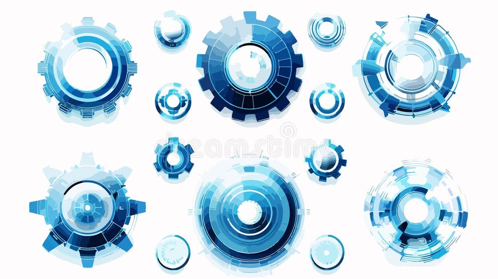 Innovative Technology Gear Circles for Modern UI Designs Stock Vector ...