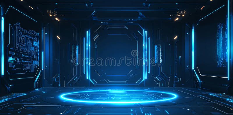 An Innovative Technology Hall with a High Tech Digital Screen, a ...