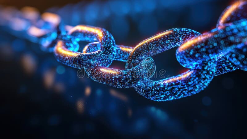 Innovative Technology Hub Digital Chain Link Graphic in a Futuristic ...