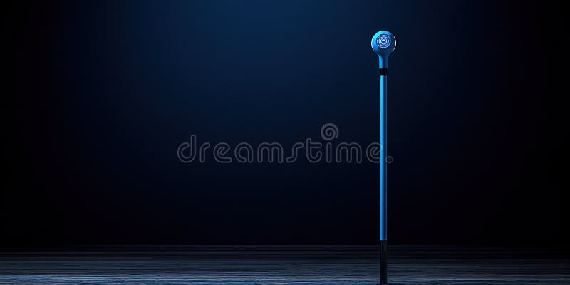 Innovative Technology Setup with a Sleek Blue Device in a Dimly Lit ...