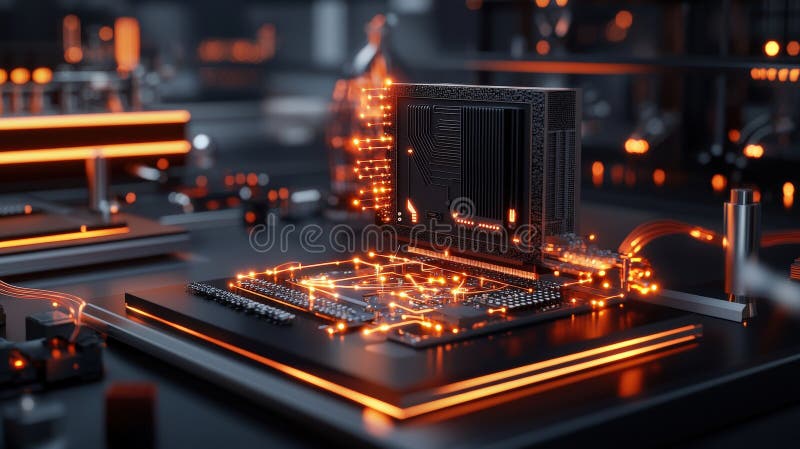 Innovative Technology Showcase Circuit Board Design Digital Lab Graphic ...