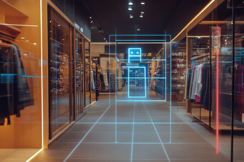 Innovative Technology Showcase Modern Retail Store Digital Elements ...