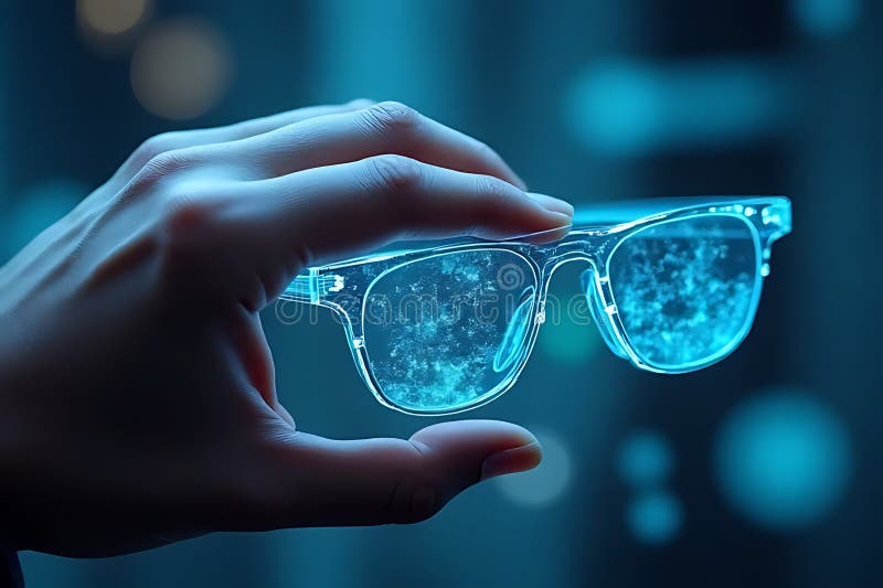 Innovative Technology Showcase Smart Glasses Urban Setting Digital ...