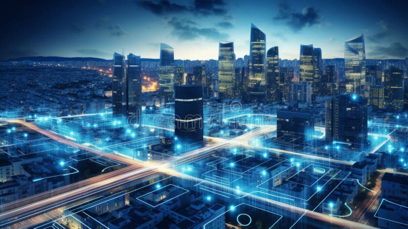 Innovative Technology for Sustainable Urban Planning Stock Illustration ...