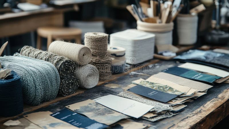 Innovative Textile Production Displaying Yarn Spools and Fabric ...