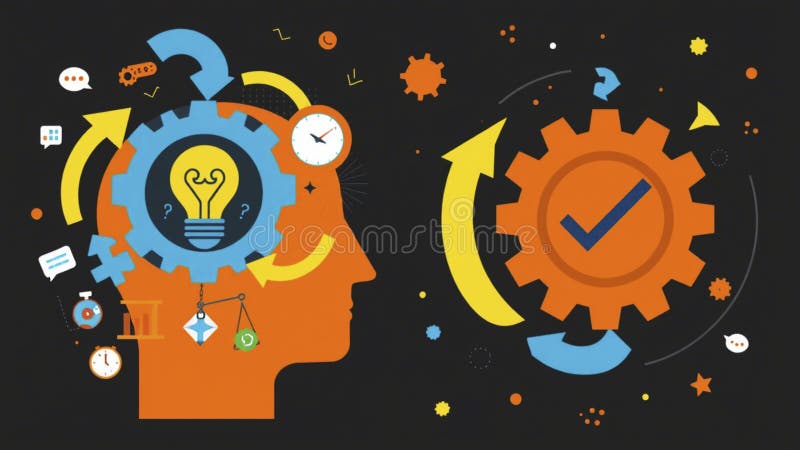 Innovative Thinking Process Illustration Stock Illustration - Illustration of creativity, energy ...