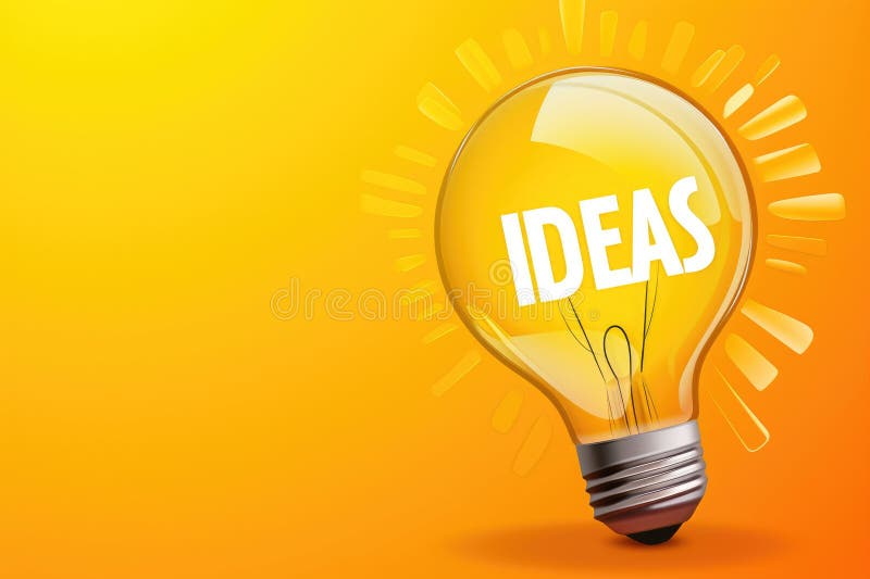 Innovative Thinking: Vector Illustration of a Yellow Bulb. Stock ...