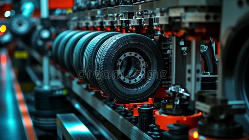 Innovative Tire Manufacturing Captured in Motion. the Intricate Process ...