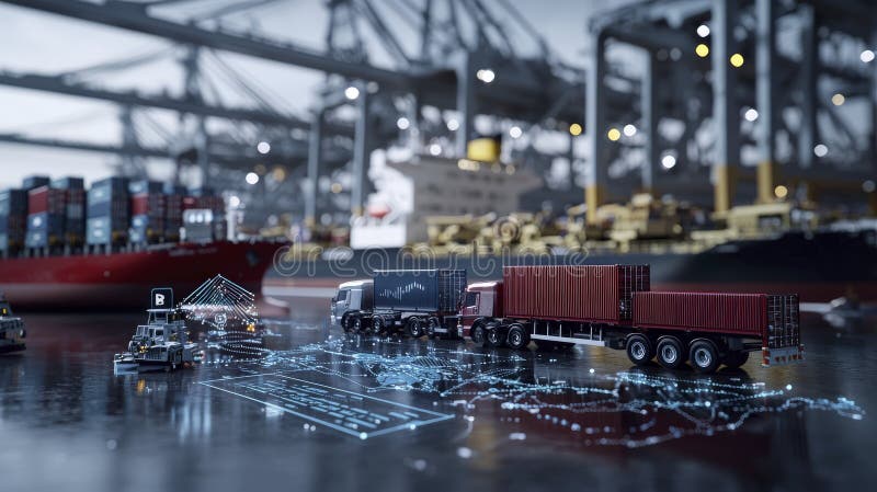 Innovative Transportation Logistics in Port 3d Model Visualization ...