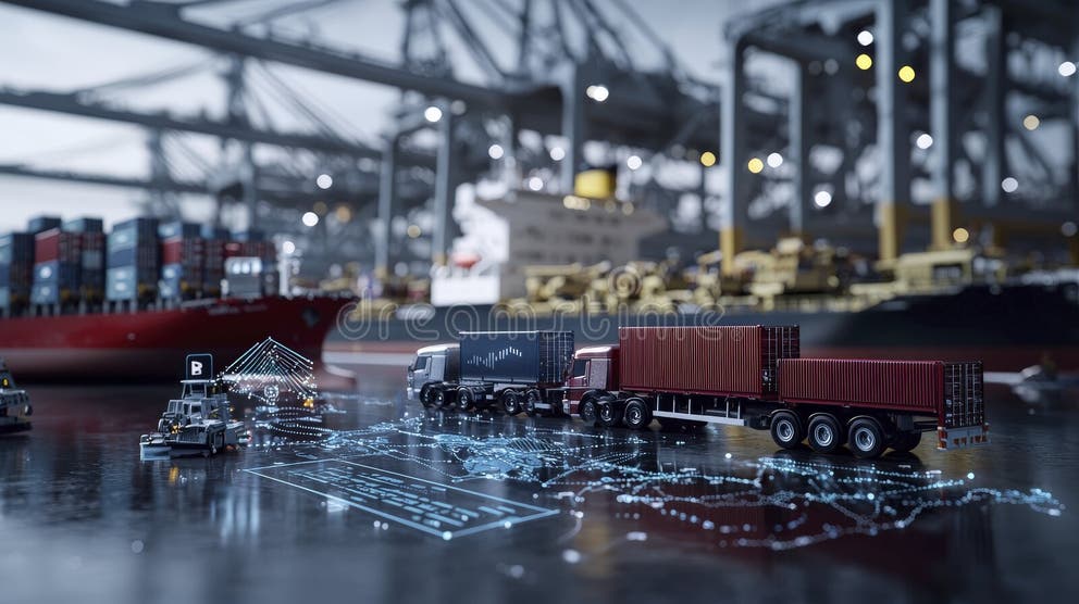 Innovative Transportation Logistics in Port 3d Model Visualization ...