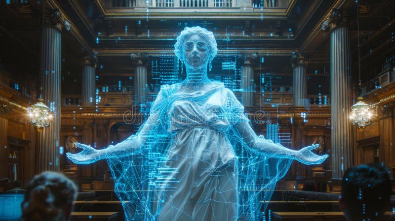 Innovative Trial Setting with Hologram Displaying Justice Concept in a ...