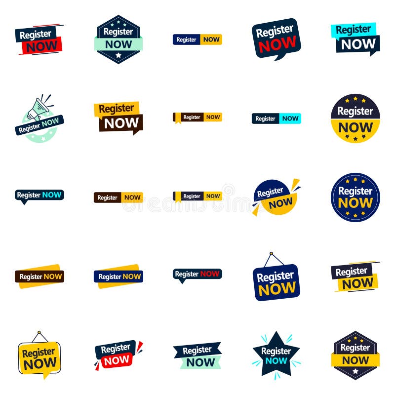 25 Innovative Typographic Banners for Promoting Registration Stock ...