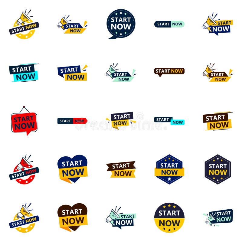 25 Innovative Typographic Banners for Promoting Starting Stock Vector ...