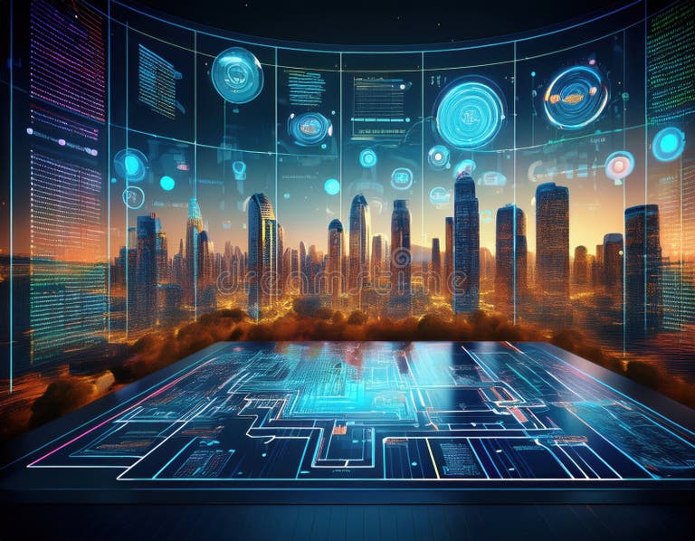 Innovative Urban Planning Visualization in a Stock Photo - Image of ...