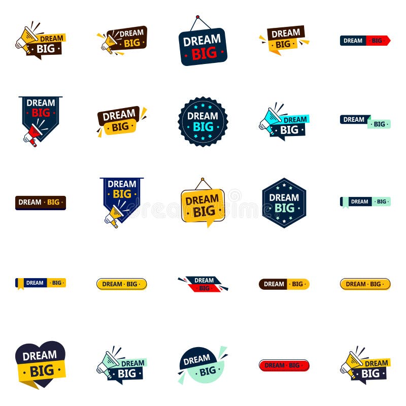 Innovative Vector Designs for Ambitious Thinking 25 Pack Dream Big ...