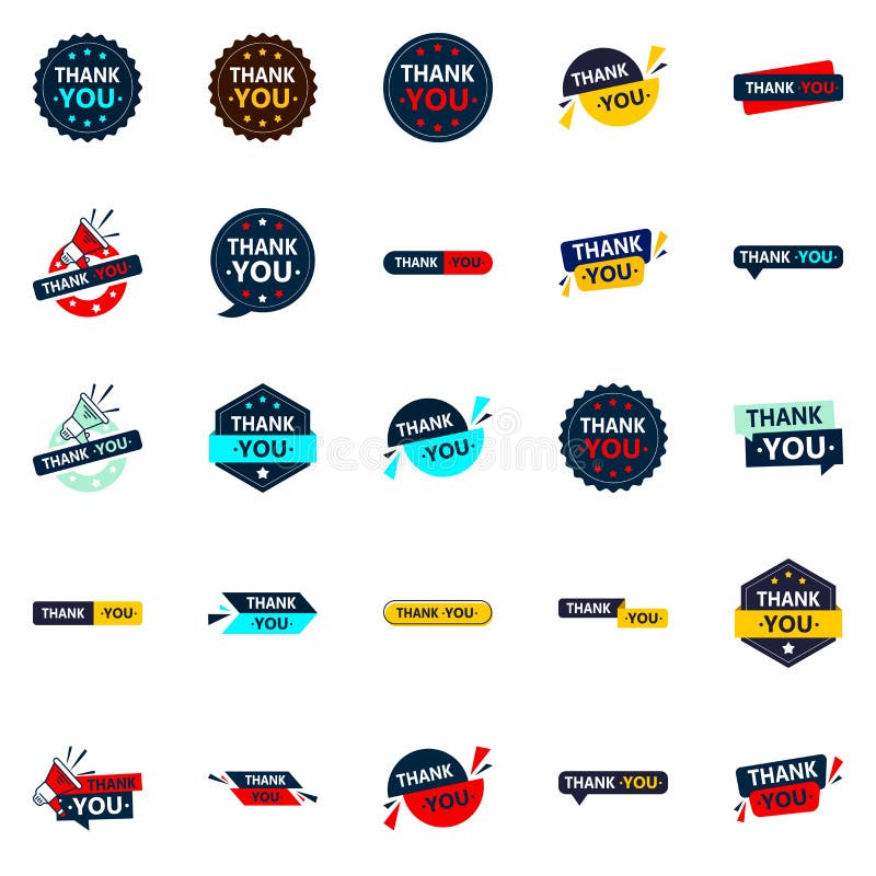 25 Innovative Vector Designs To Say Thank You Stock Vector ...