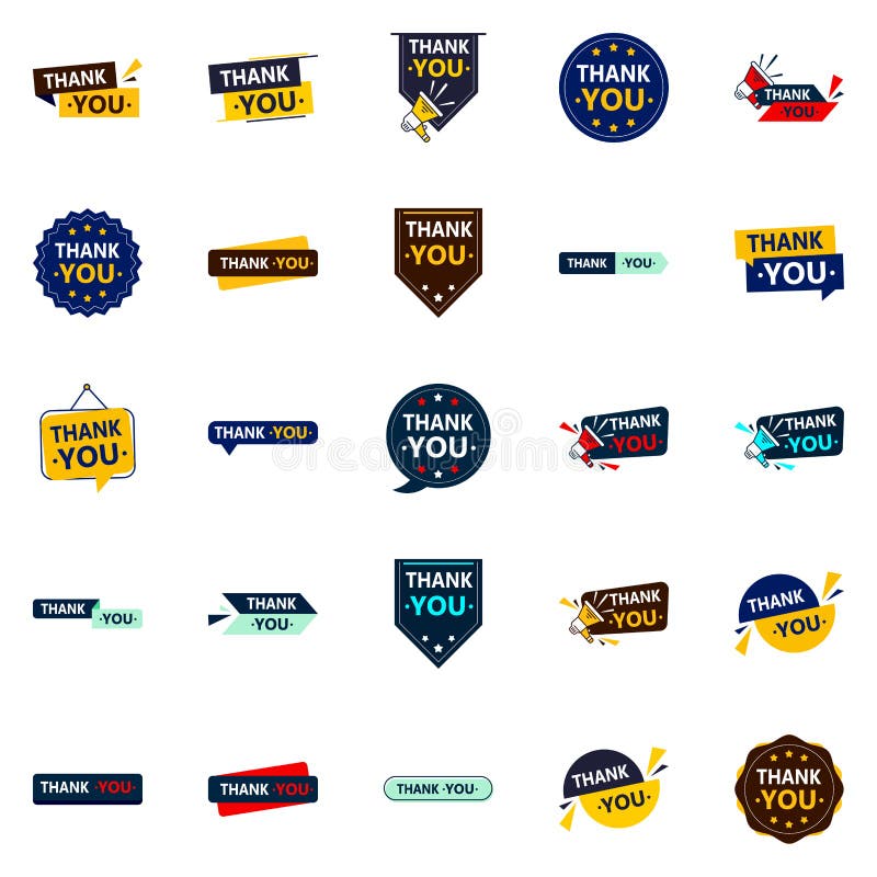 25 Innovative Vector Designs To Say Thanks in Style Stock Vector ...