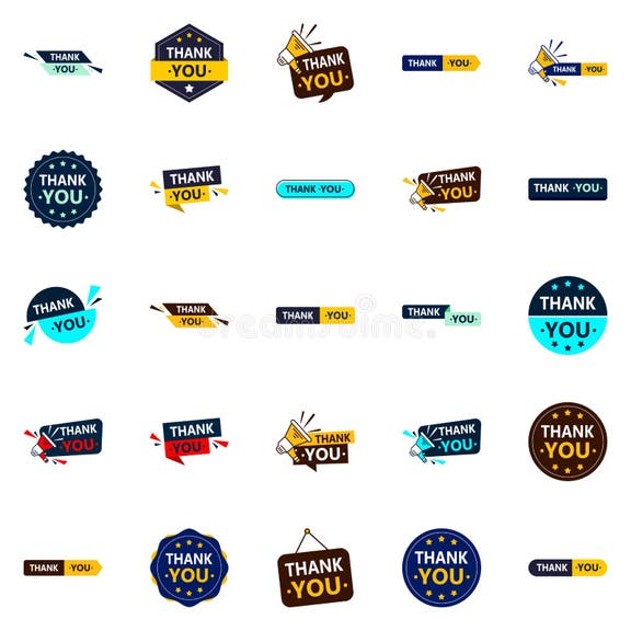 25 Innovative Vector Designs To Say Thanks in Style Stock Vector ...