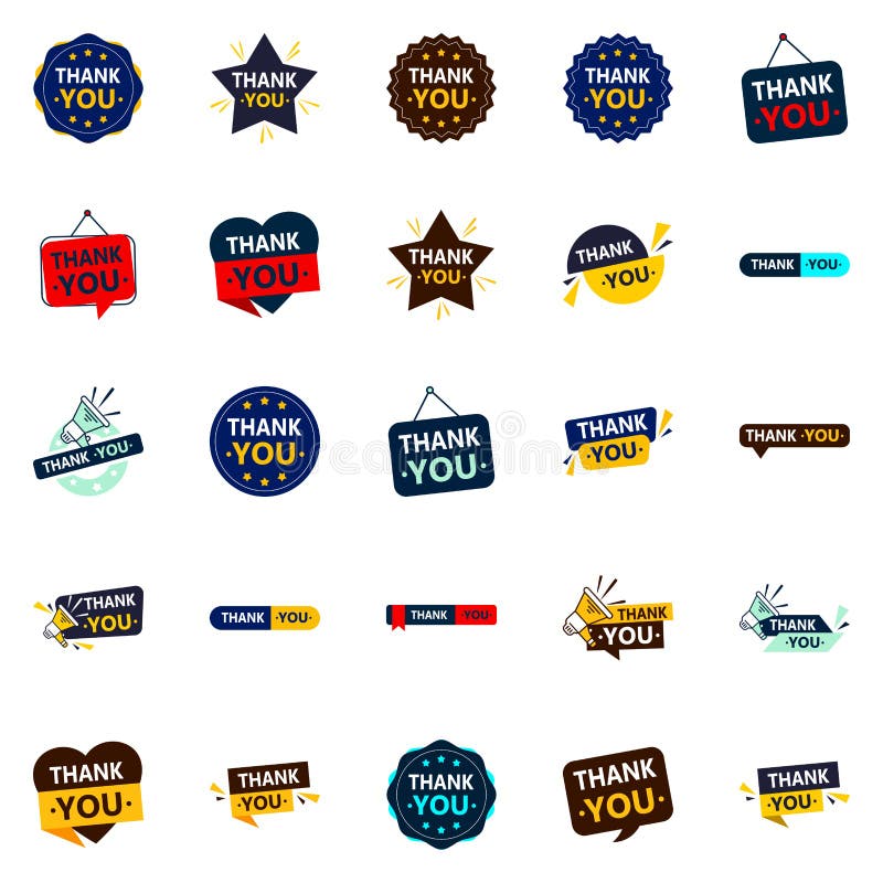 25 Innovative Vector Icons for Thank You Notes Stock Vector ...
