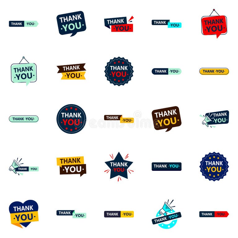 25 Innovative Vector Icons for Thank You Notes Stock Vector ...