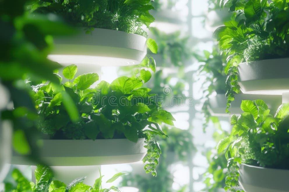 Innovative Vertical Farming with Lush Greenery Using Modern Hydroponic ...