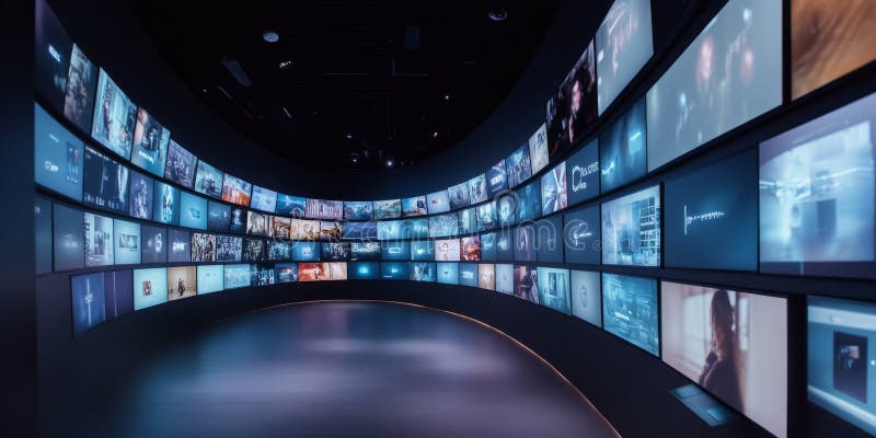 An Innovative and Vibrant Multimedia Streaming Wall Showcasing Various ...