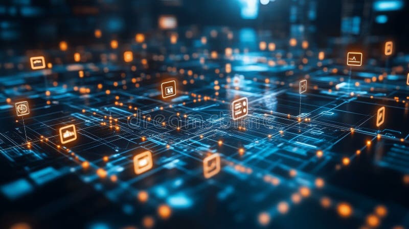 Innovative Virtual Networking Platform with Digital Connection Symbols ...