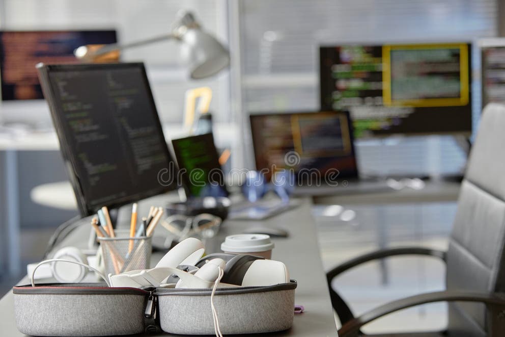 Innovative Virtual Reality Tool at Software Developer Workplace Stock ...