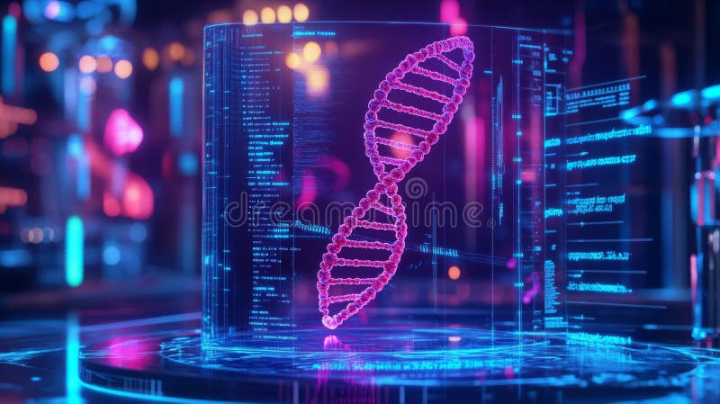Innovative Visualization of DNA Structure Highlighted in a Futuristic ...