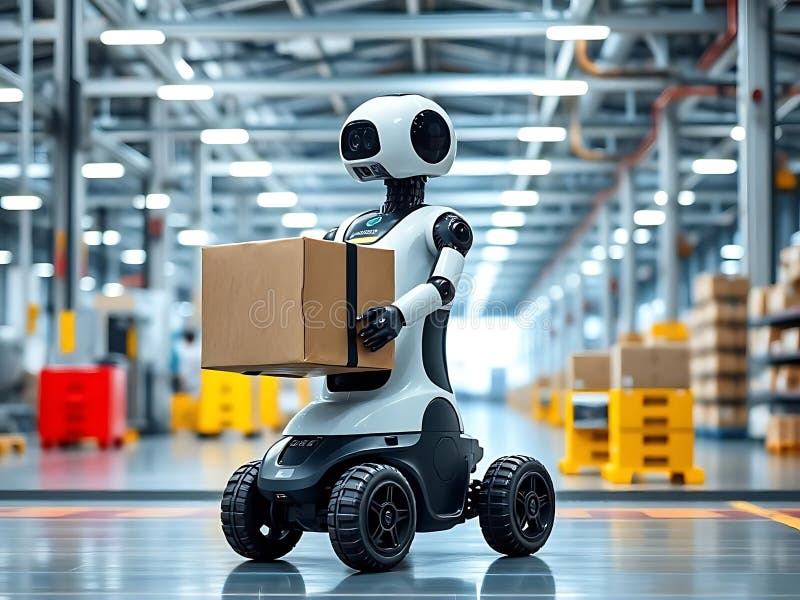 Innovative Warehouse Robot Delivering Packages in Modern Logistics ...