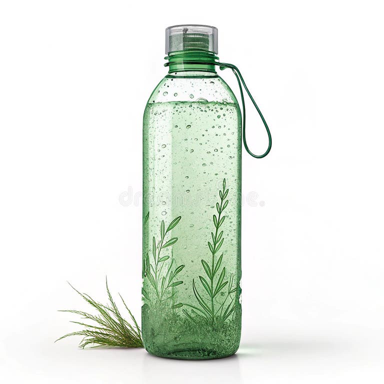 Water Bottle with Algae Based Biodegradable Plastic Stock Illustration ...
