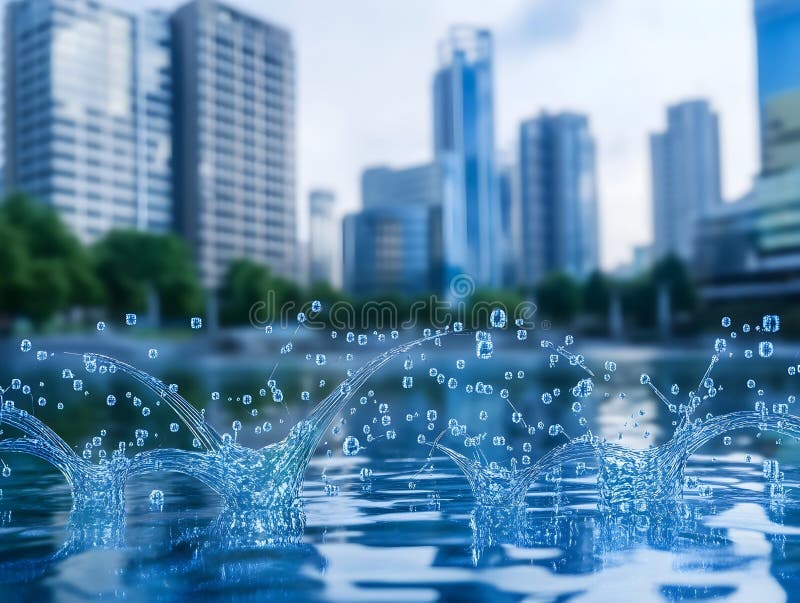 Innovative Water Management System for Smart City Skyline Stock ...