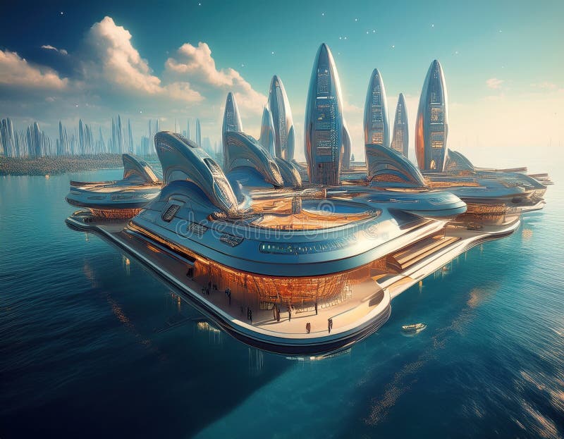Innovative Waterfront Construction Showcasing Futuristic Architectural ...