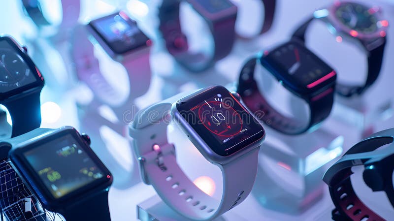 Innovative Wearable Technology on Display Stock Illustration ...