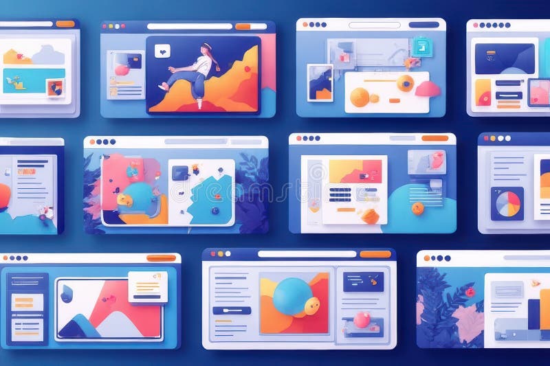 Innovative Web Designs - Exploring Unique Interfaces Stock Illustration - Illustration of ...