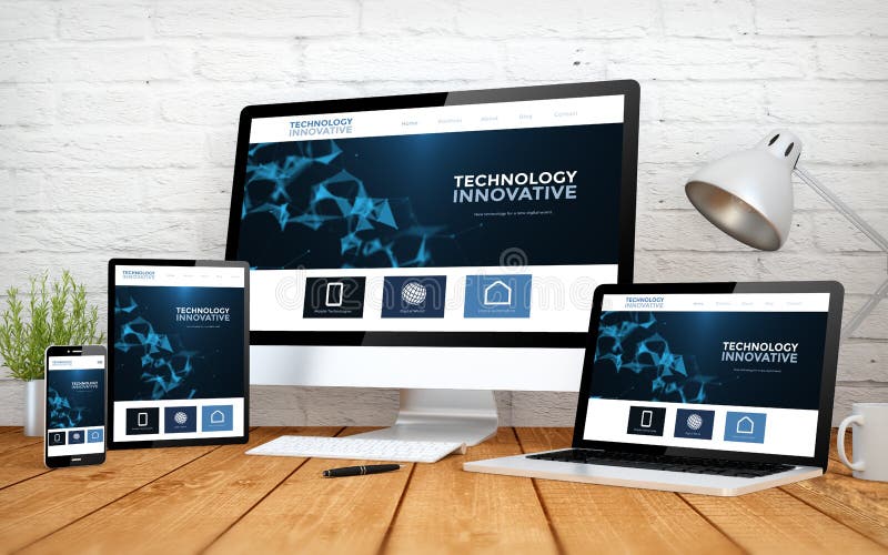 Innovative Website Screen Multidevices Stock Illustration ...