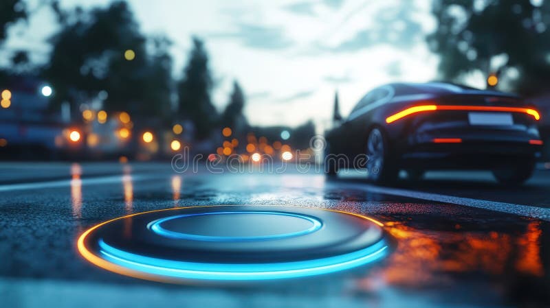 Innovative Wireless EV Charging Pad Embedded in Urban Road Design Stock ...