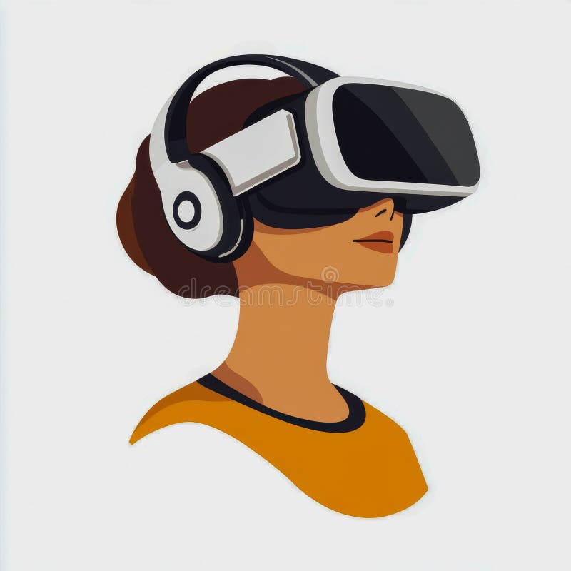 Innovative Woman Engaging in Virtual Reality Simulation Experience with ...