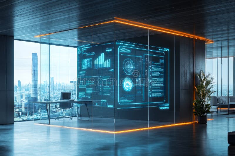 Innovative Workspace Showcasing Advanced Holographic Technology for ...