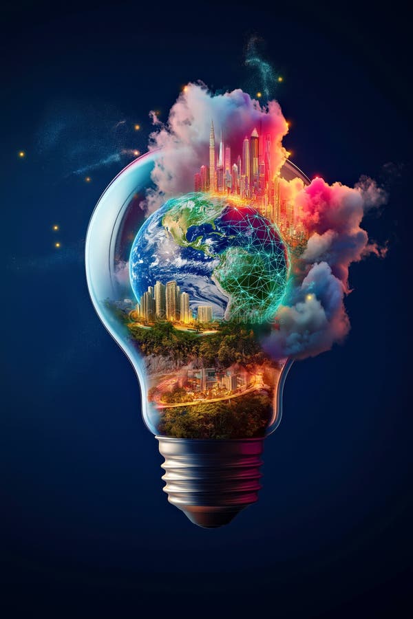 Innovative World Vision: Earth and Urban Landscapes Emerging from Light ...