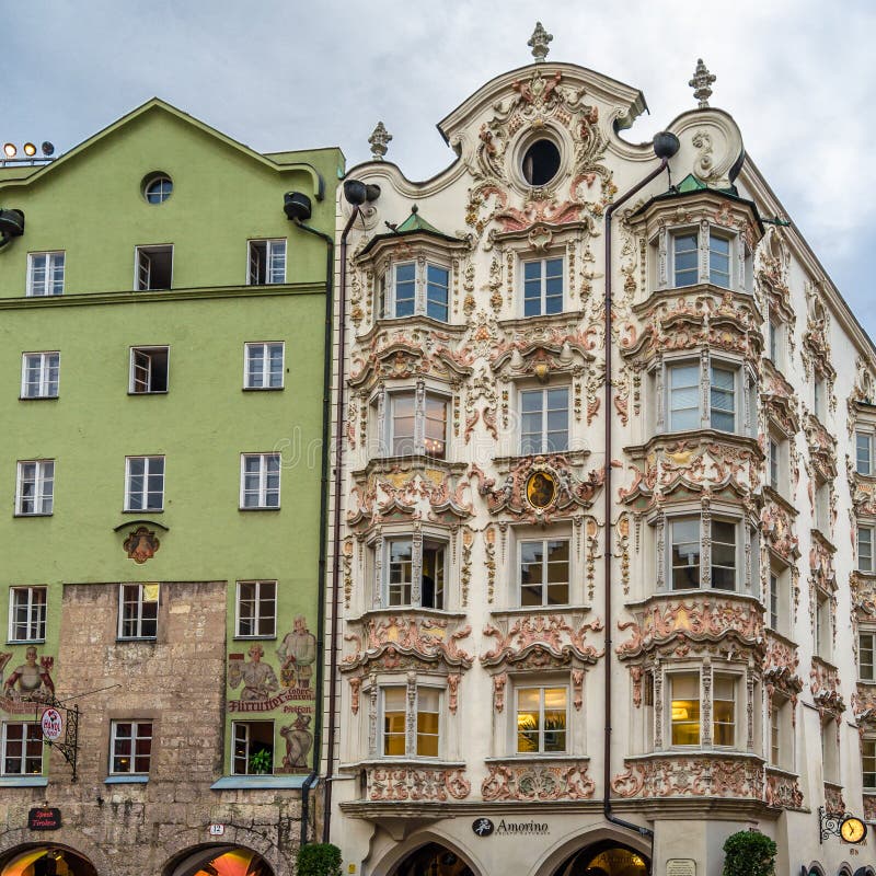 View of Streets and Typical Tyrolean Architecture in Innsbruck, Austria ...
