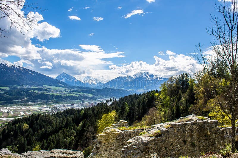 Innsbruck from Thaur stock image. Image of thaur, color - 45359677