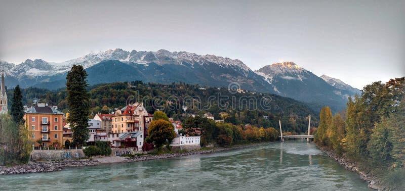Innsbruck view stock image. Image of panoramic, town - 91351555