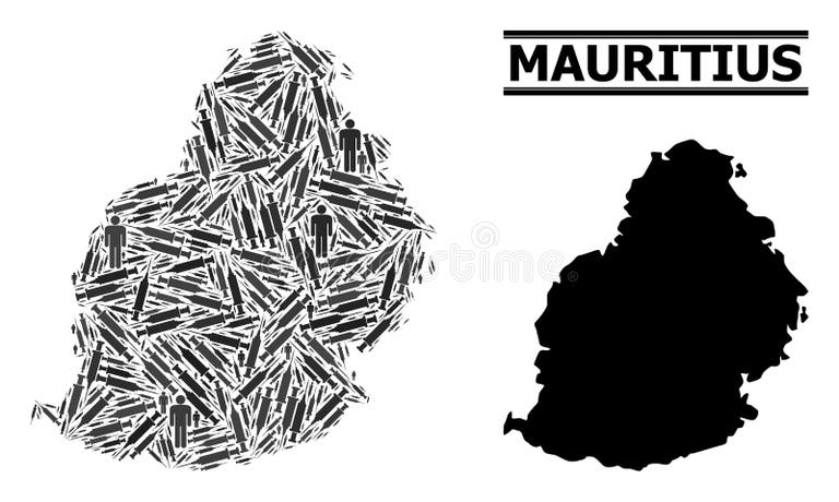 Vaccination Mosaic Map of Mauritius Island Stock Vector - Illustration ...
