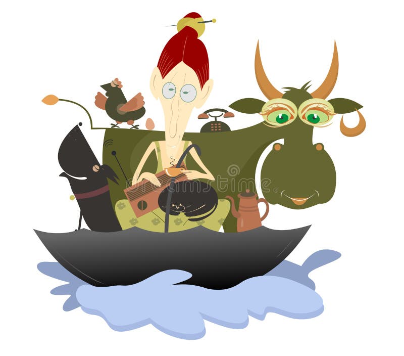 Inondation Et Calme Imperturbable Illustration de Vecteur ...